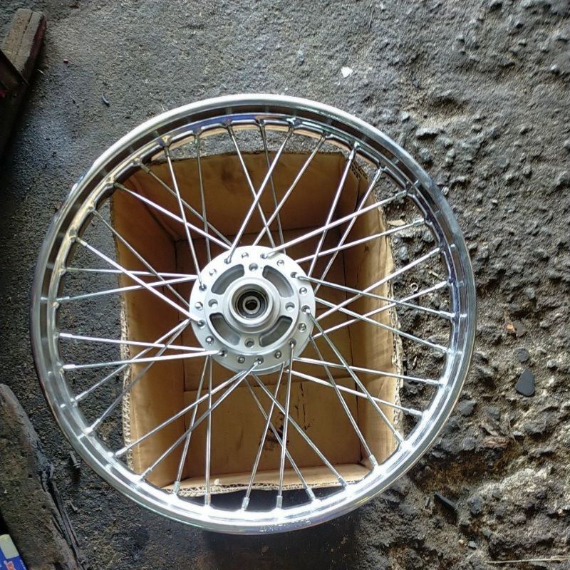 rim besi complete set qualiti terus pasang depan belakang Honda wave ...