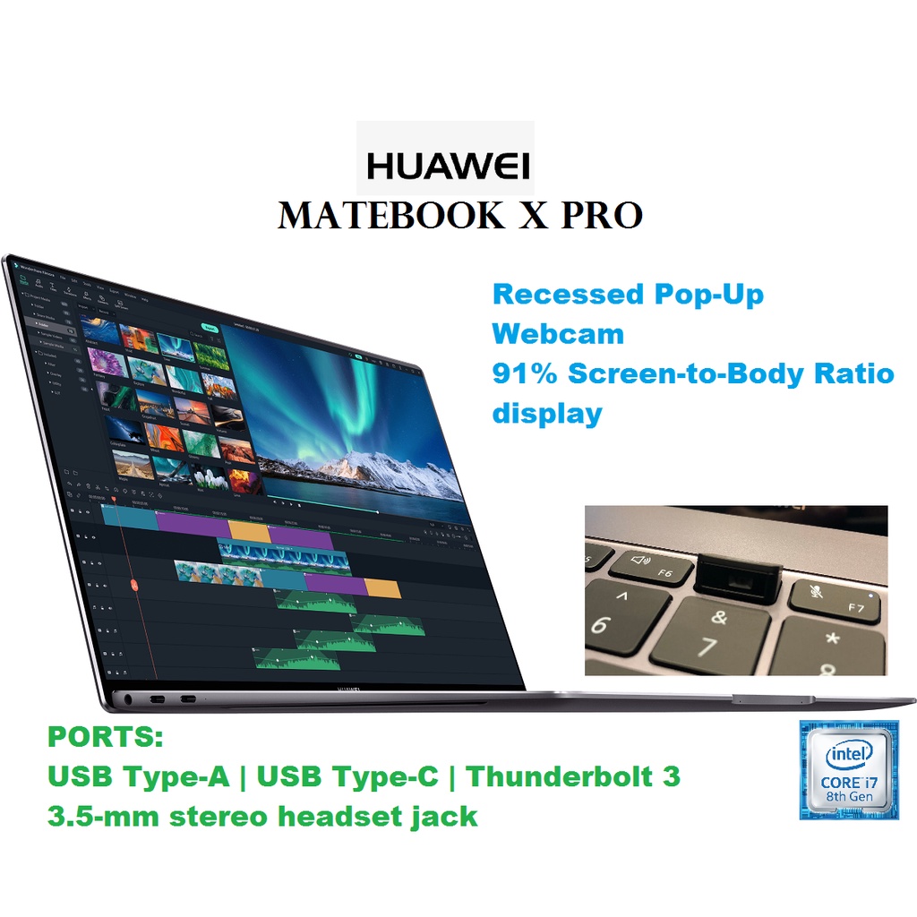 Huawei MateBook X Pro (2018) intel core i7 8th gen/16GB RAM/512GB SSD ...