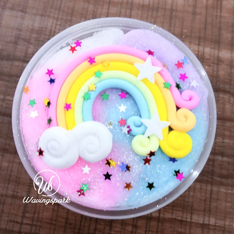 INS Hot Rainbow Slime Mud 60ml Fluffy Floam Clay Toys Crystal Slime ...