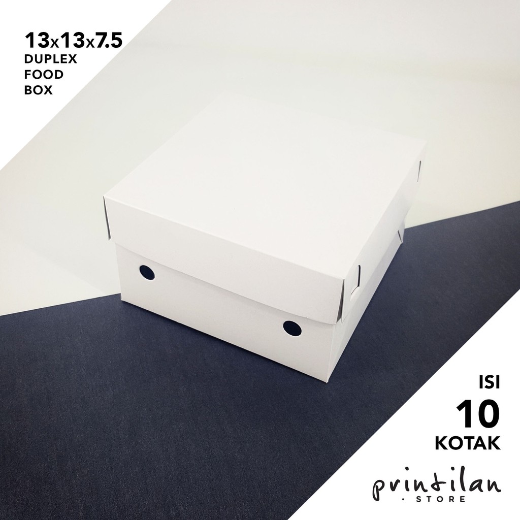 PUTIH [13x13x7.5] Duplex WHITE DUS / BOX / CAKE BOX / BREAD BOX / DOS ...