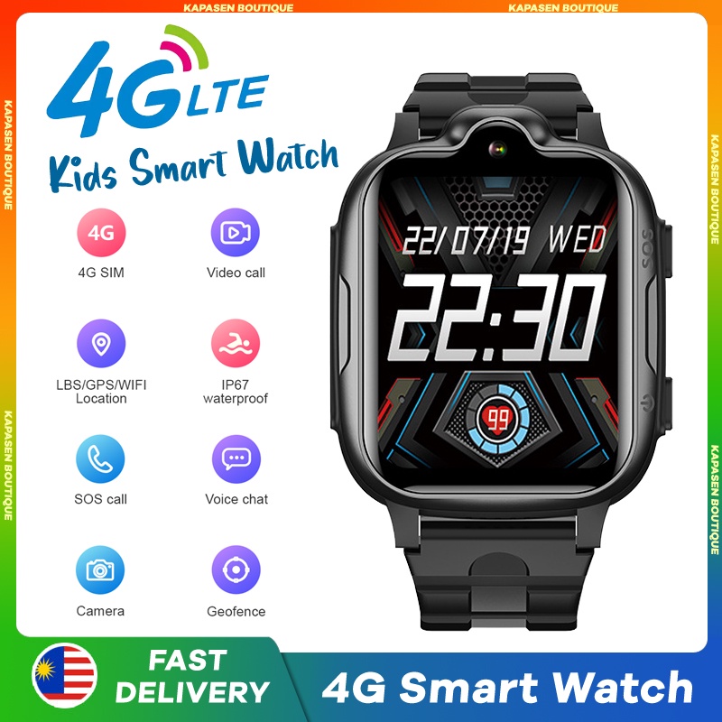 4G Kids Smartwatch Phone GPS Tracker SOS HD Video Call Touch Screen ...