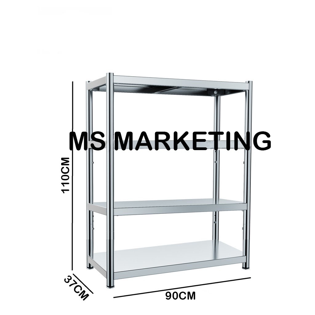MS 304 Stainless Steel Kitchen Storage Rack Shelf Rak Dapur Rak ...