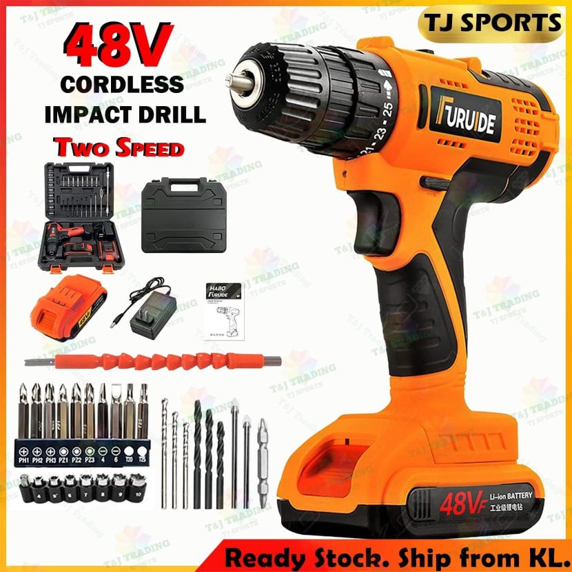 48V Li-on Battery Hand Drill Cordless Set Car Cordless Drill ...