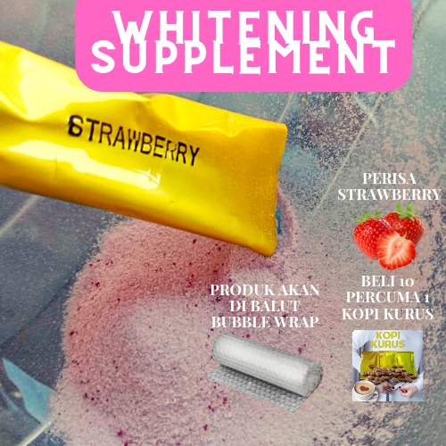 Vitamin C Whitening Supplement Putih | Perisa Strawberry | Booster ...