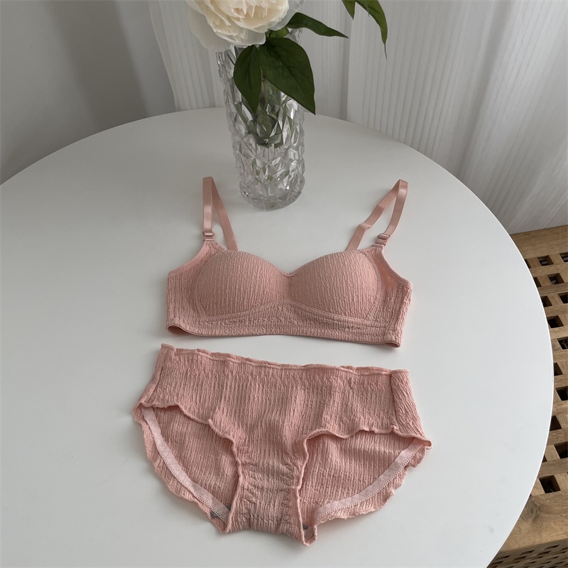 Bra Set Wireless Youth Girl Brapanty 1set Seamless Comfort Soft Thin 8396