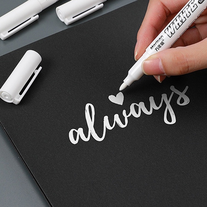 3 Pcs 2.0mm White Acrylic Marker Pen School Office Waterproof Permanent ...