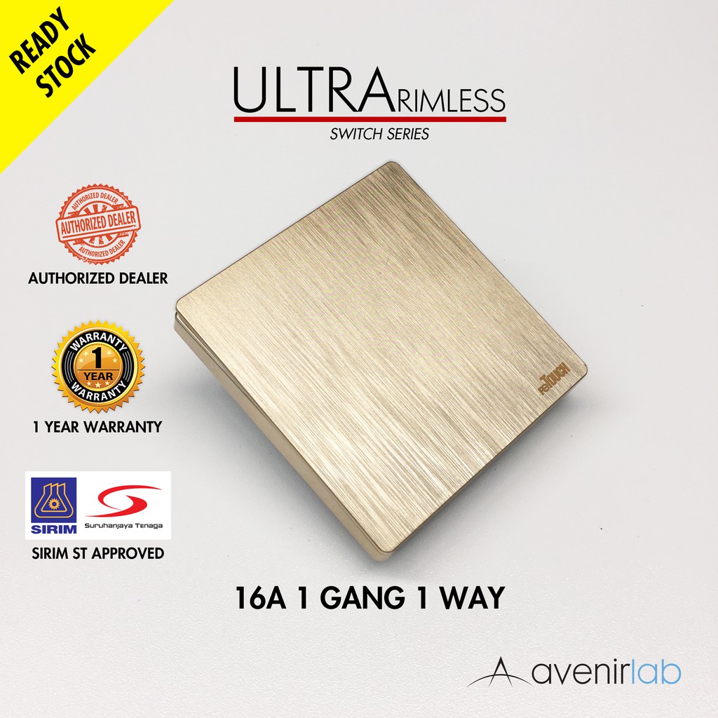 reTouch Ultra Rimless 1 Gang 1 Way Wall Switch Frameless SIRIM Approved ...