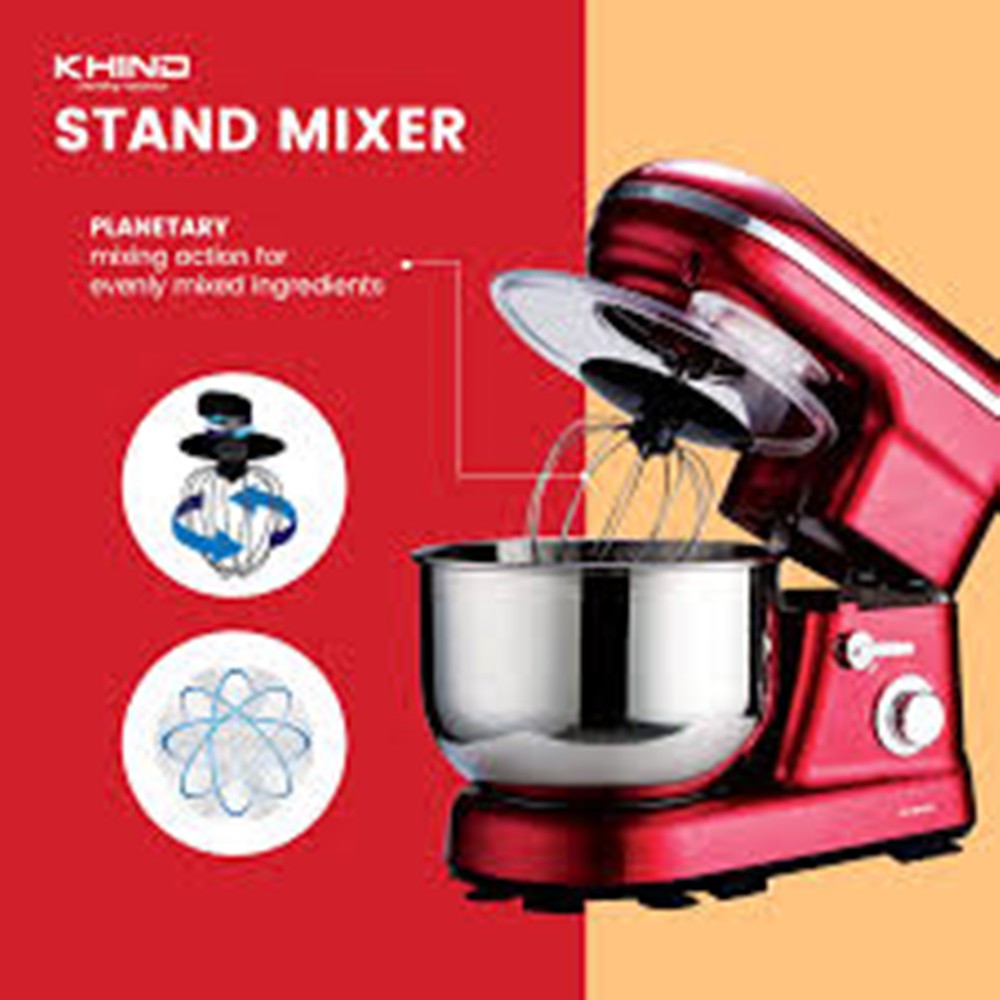 KHIND STAND MIXER SM506P 1000W 5L STAINLESS STEEL MIXING BOWL | Shopee ...