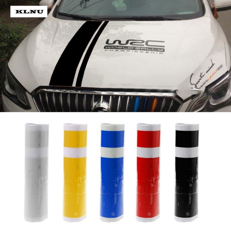 KLNU 110*15cm WRC Stripe Racing Sports Car Hood Cover Vinyl Decal ...