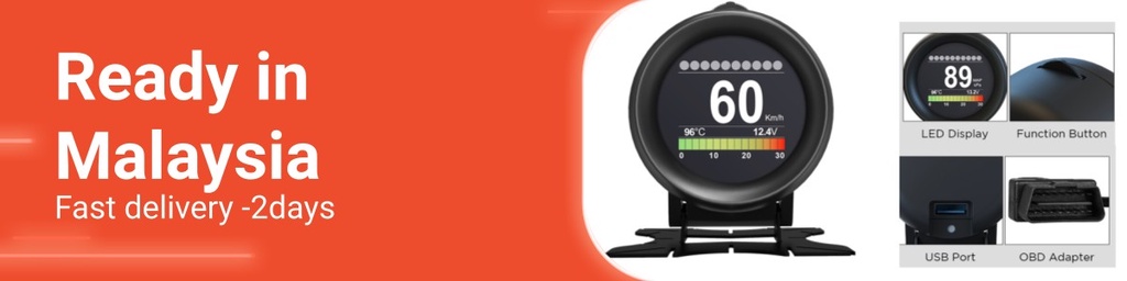 [3 Years warranty] AUTOOL X60 HUD OBD2 Meter Car Smart Digital Multi ...