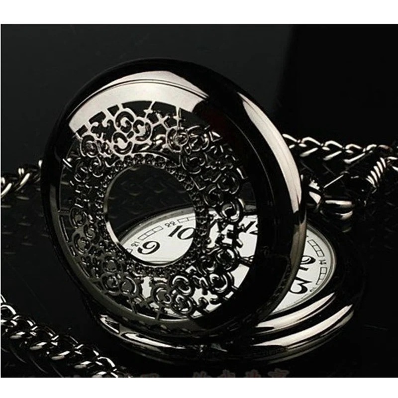 Large hollow out Quartz Pocket Watch flap large digital Pendant Gift ...
