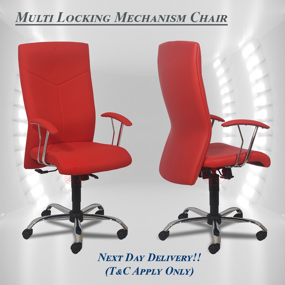 OCM-091 Executive Fabric & PU Leather Office Chair / High Back Chair ...