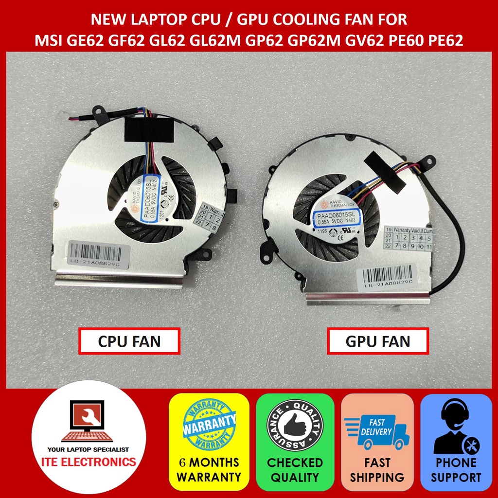 NEW MSI GE62 GF62 GL62 GL62M GP62 GP62M GV62 PE60 PE62 7RD 7RDX 7RE ...