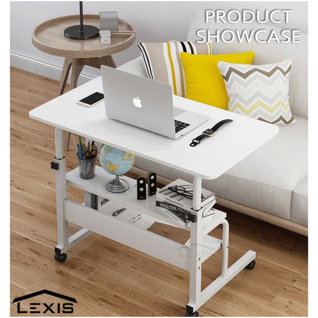 JF (L60)cm Adjustable Bedside Laptop Table Sofa Side Table With Wheels ...