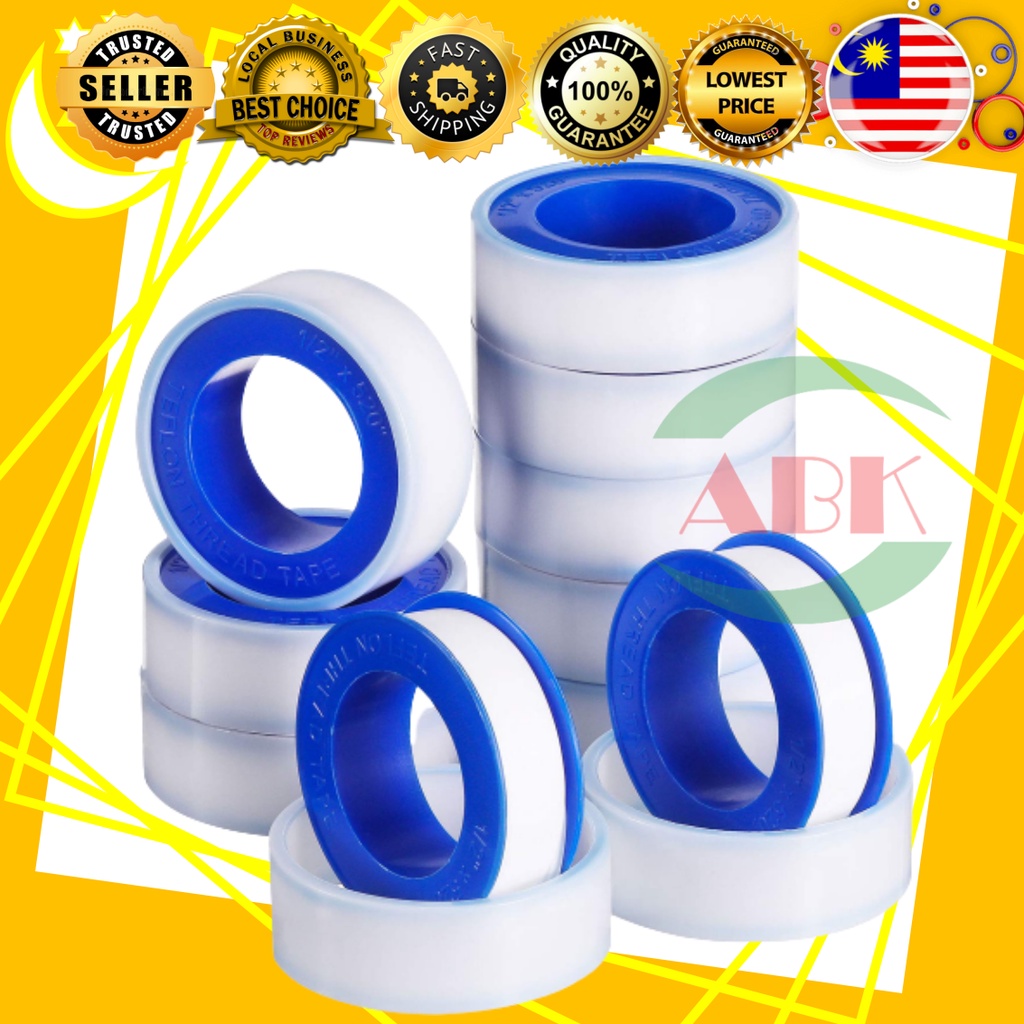 WHITE TAPE THREAD SEAL TAPES TAPE PUTIH (WHITE, 1/2 BY 520 INCHES ...