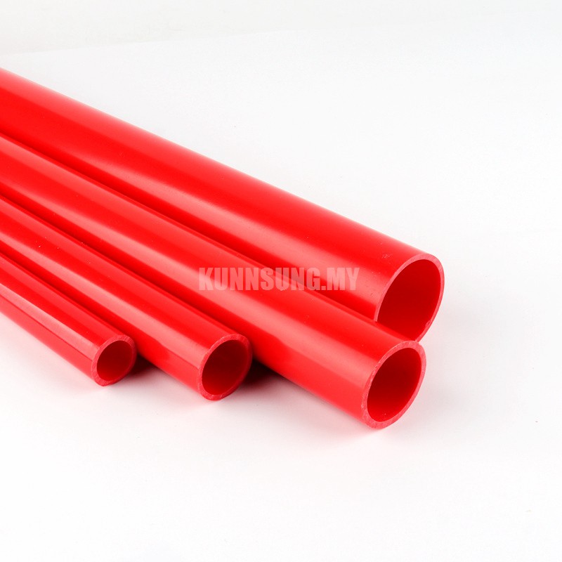 2pc PVC Pipe 50cm Red Color Aquarium Water Supply 20 to 50mm Outer ...