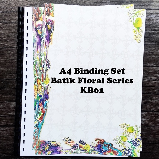 A4 Binding Set 4 (Buku Folio/Buku Skrap) Binding Paper With Plastic ...