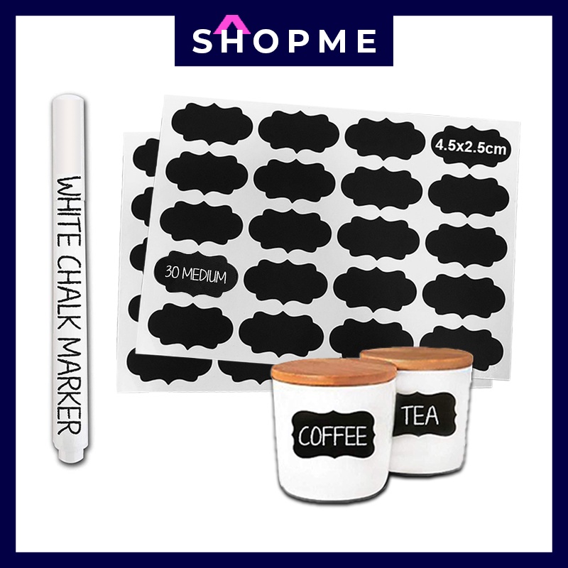 20in1 Sticker Label Dapur Kitchen Waterproof Tupperware Container White ...