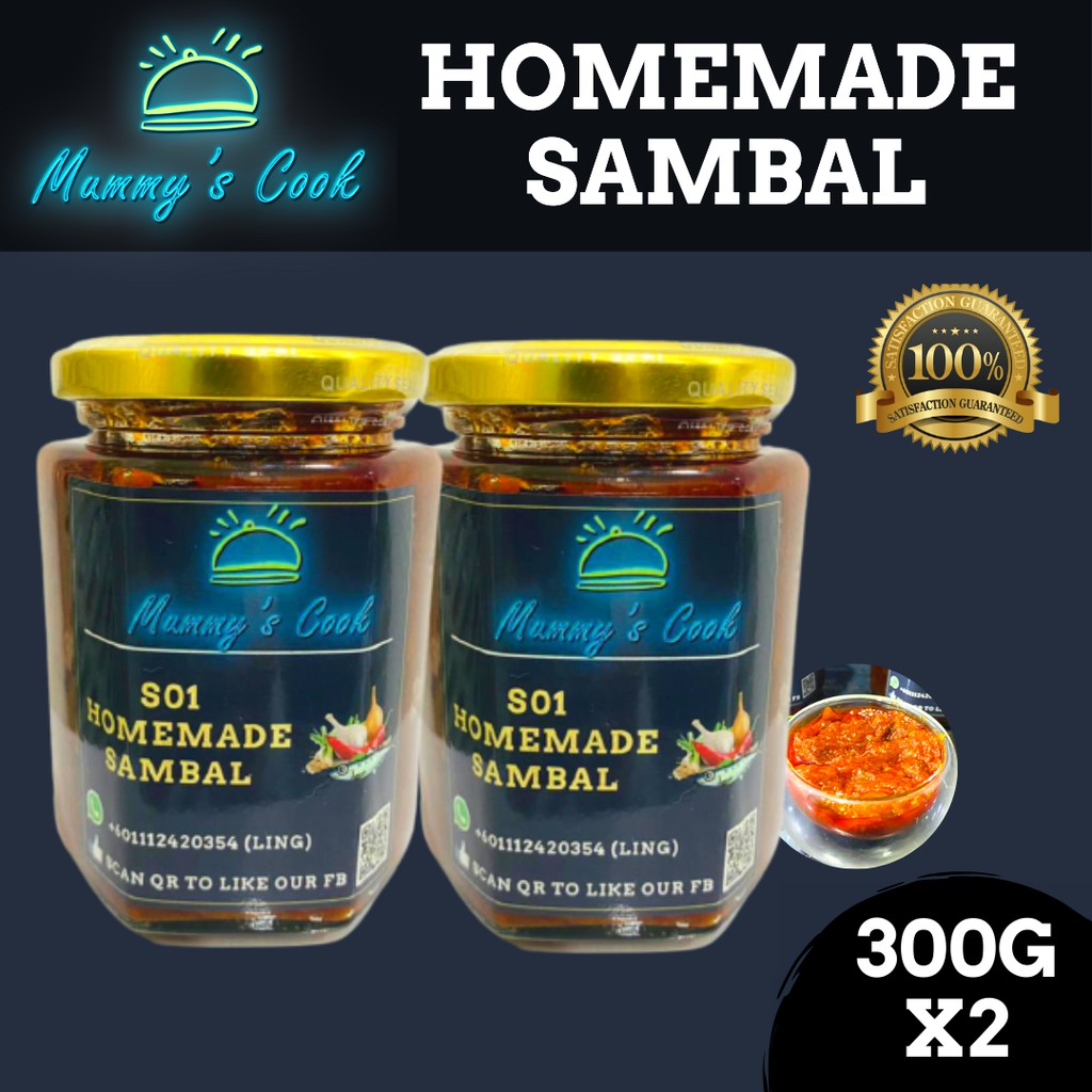 🌶️MUMMY’S COOK Homemade Sambal (300gx2) 叁巴辣椒酱 酱料 - Ready to Eat 💥 | Shopee Malaysia