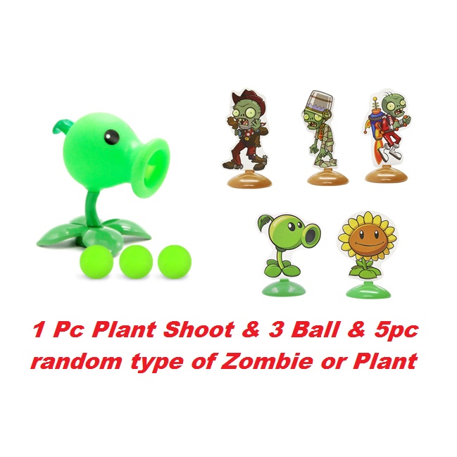 Mainan Plants Pea shooting Zombie Toy Full Set Gift Children Action ...