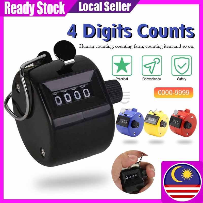 【Ready Stock】Hand Tally Counter Tasbih Digital Beep 4 Digital Number ...