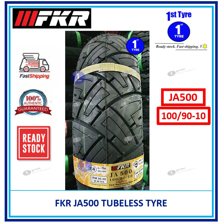 FKR MOTORCYCLE TYRE JA500 100/90-10 TUBELESS (YEAR 2024) | Shopee Malaysia