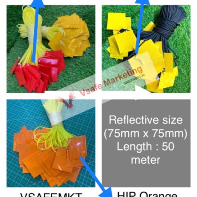 VSAFEMKT Delineator string HIP - rope random color ( 75mm x 75mm x 50 ...