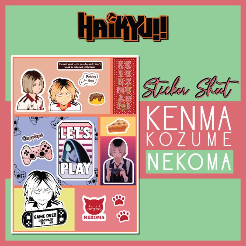 HAIKYUU!! [NEKOMA] KENMA KOZUME Sticker Sheet (Kiss-Cut) | Shopee Malaysia