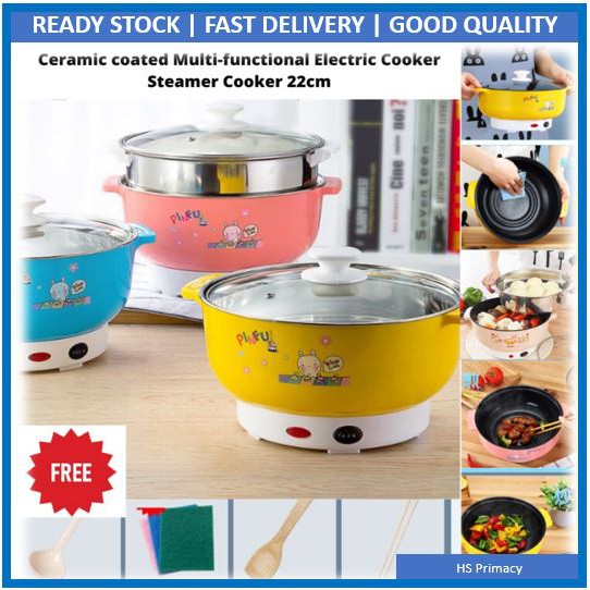 READY STOCK | Periuk Ceramic coated Multi-functional Electric Cooker ...