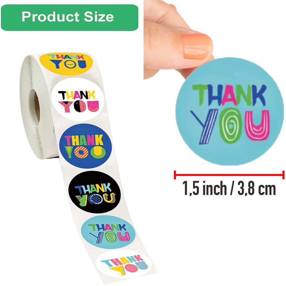 Thank You Sticker Thank You Label Sticker 8 different design variations ...