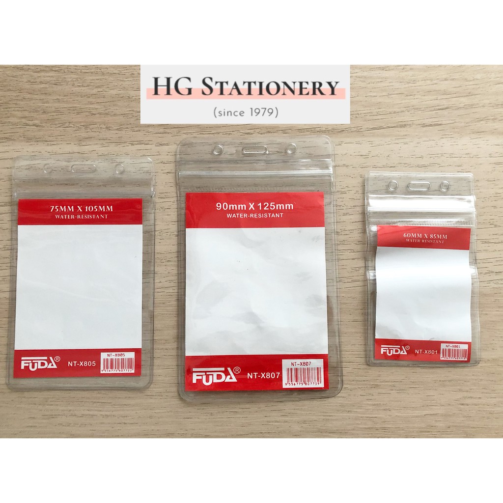 (10PCS) Fuda PVC Water Resistant Name Tag / ID / Badge Holder With Zip ...