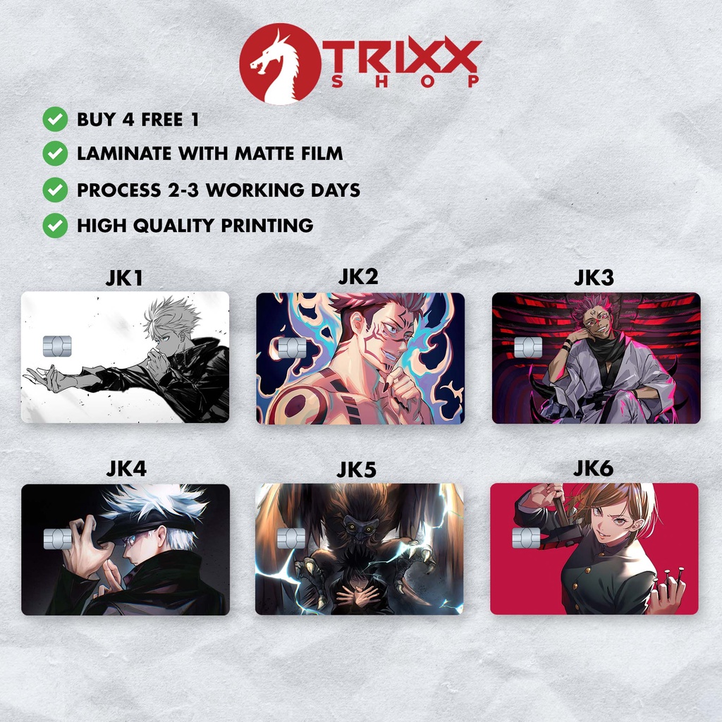Jujutsu Kaisen Bank Card/TnG Card Sticker | Beli 4 Percuma 1 | Shopee ...