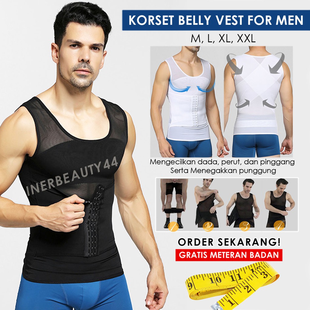 Men's corset belly vest for men Slimming the back stomach, improves ...