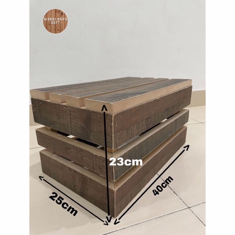 KP Wooden Storage Box Wood Box Wooden Box Decoration Box Crates Kotak ...