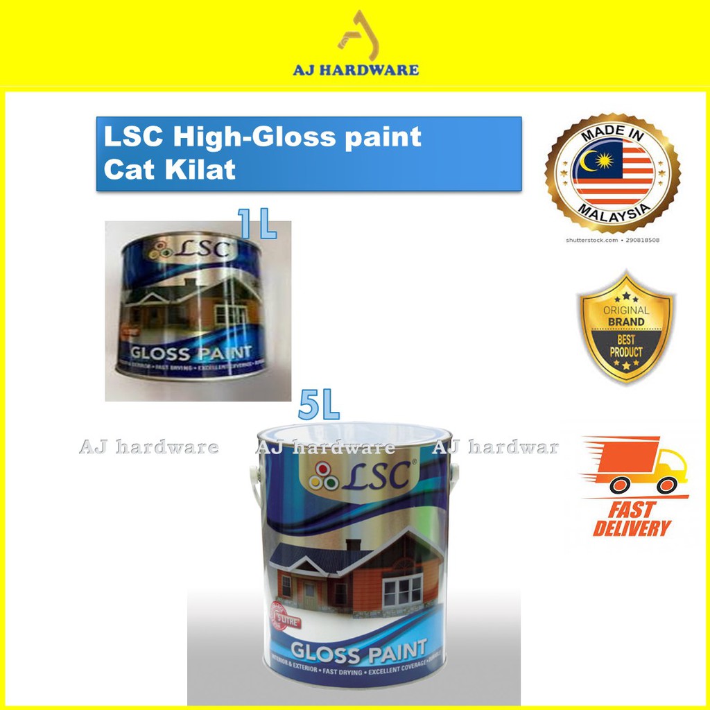 1Liter LSC High Gloss Paint For Wood And Metal Cat minyak Cat Besi ...