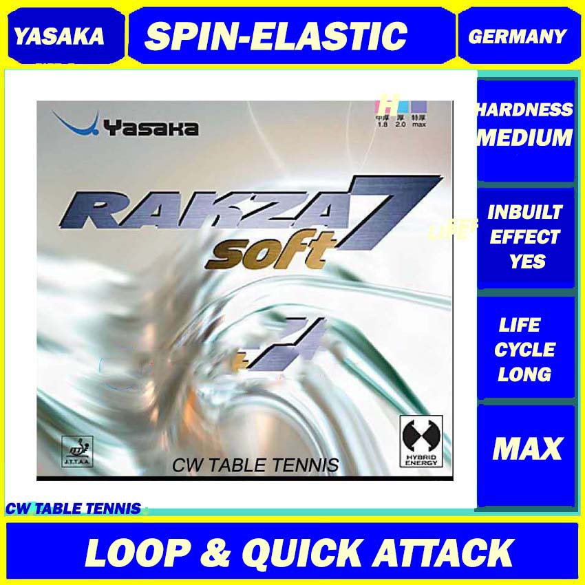 YASAKA RAKZA 7 Soft Spin-Elastic Rubber Made in Germany Table Tennis Ping Pong (READY STOCK ...