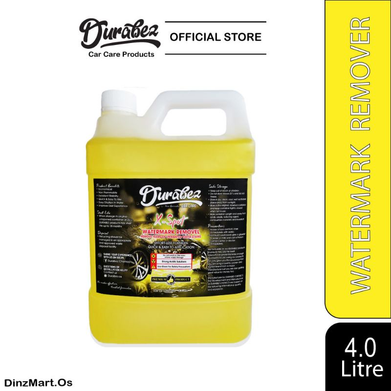 DURABEZ X-Spot Watermark Remover (4.0Litre) 142Fl.Oz / Water Stains ...