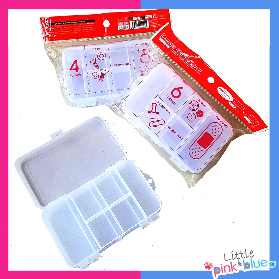 Multi Compartment Case Storage Box Casing Double Sided Daiso | Shopee ...