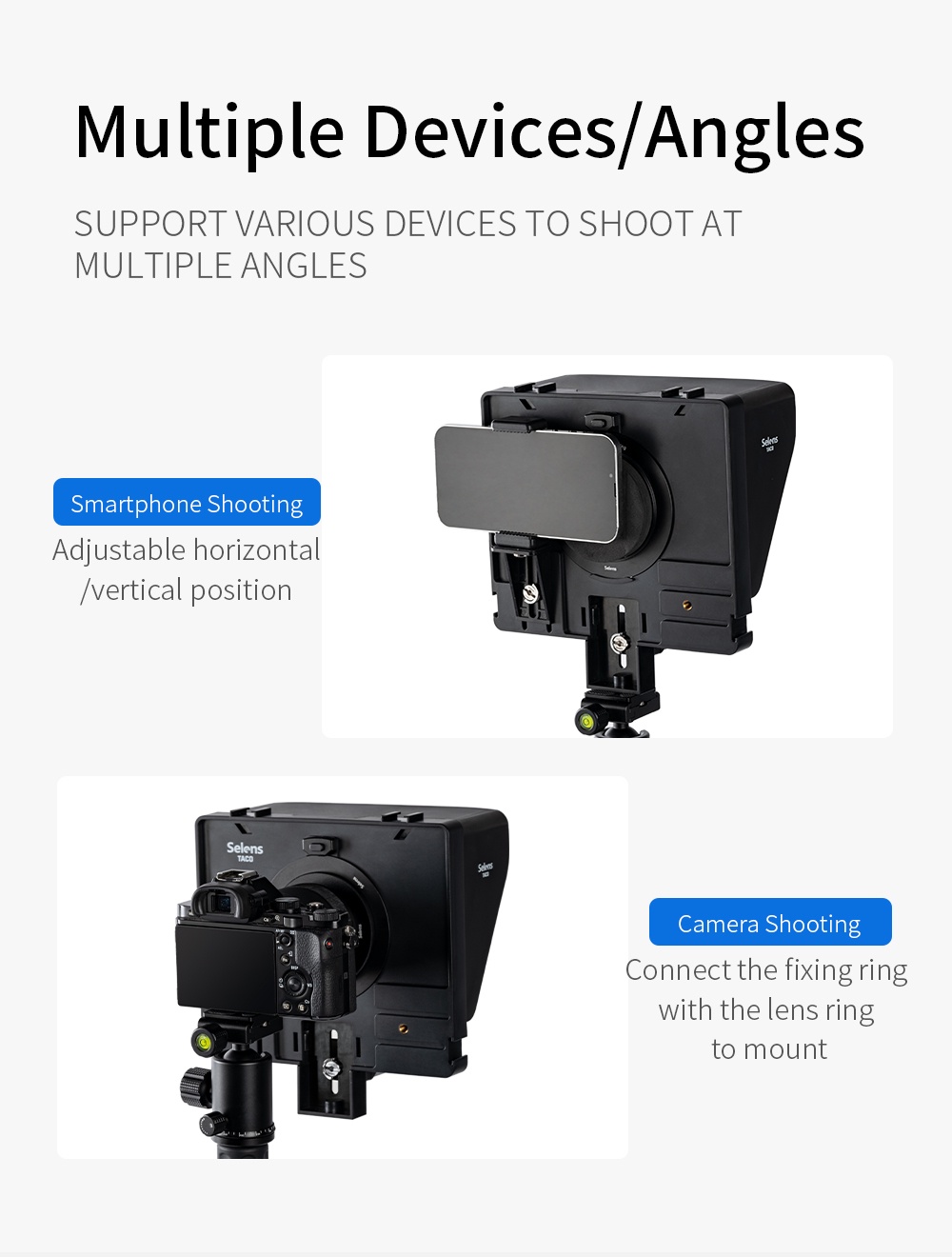 Selens Teleprompter Universal Portable Prompter with Remote Control ...