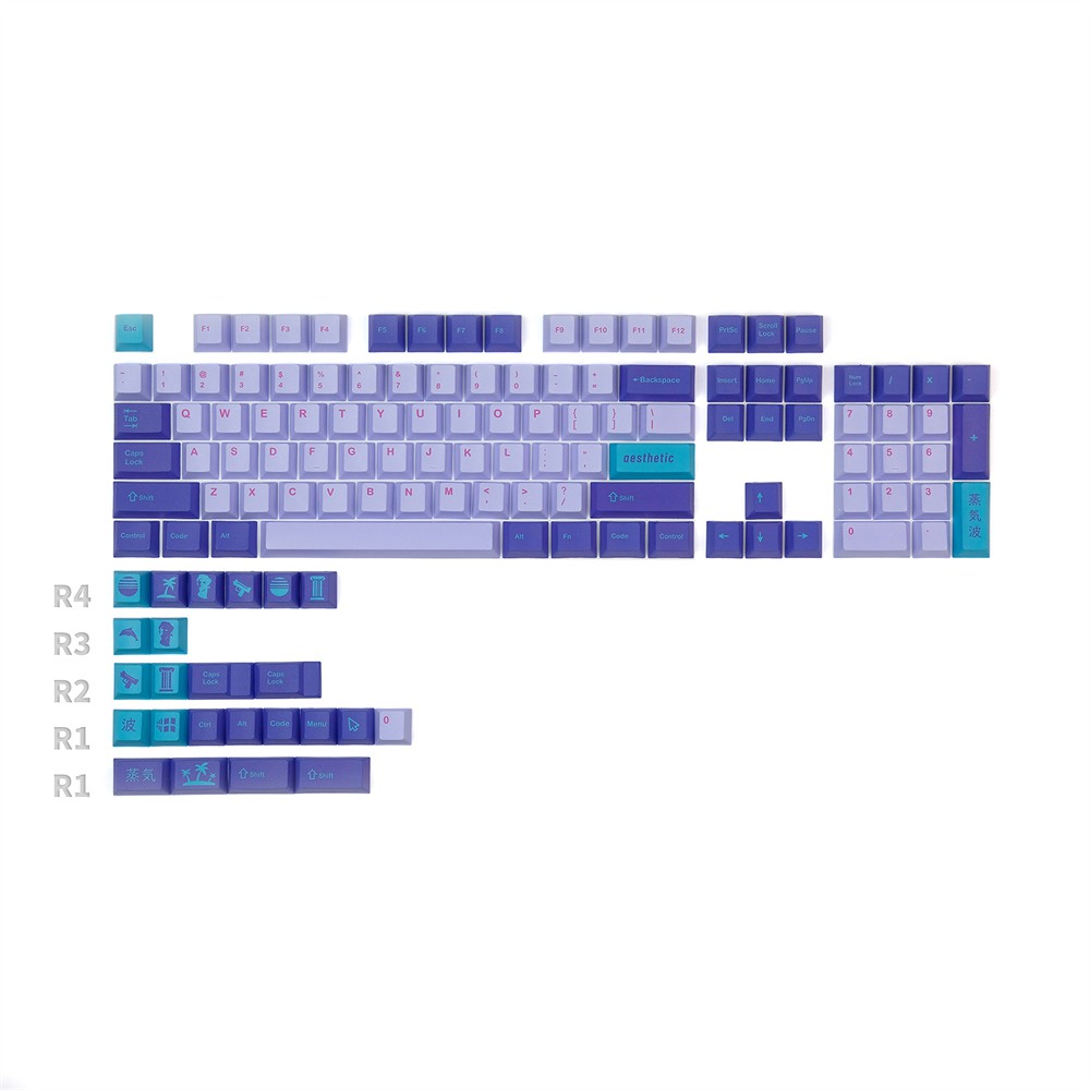Vaporwave 128 Keys PBT Dye-subbed Cherry Profile Keycaps Set for ...