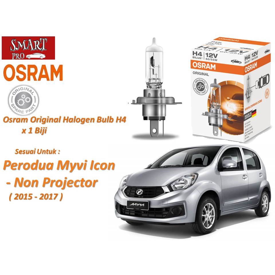 1 Biji x Mentol Lampu Osram Halogen Bulb H4 12v - Perodua Myvi Icon ...