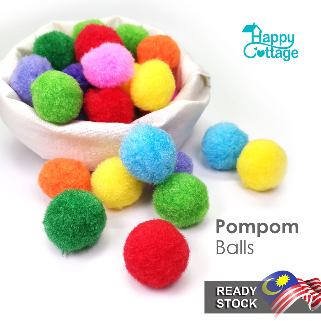 10-40mm Pom-Pom Balls Pompom Fluffy Ball/Art and Craft/DIY 绒球 毛球 手工 ...