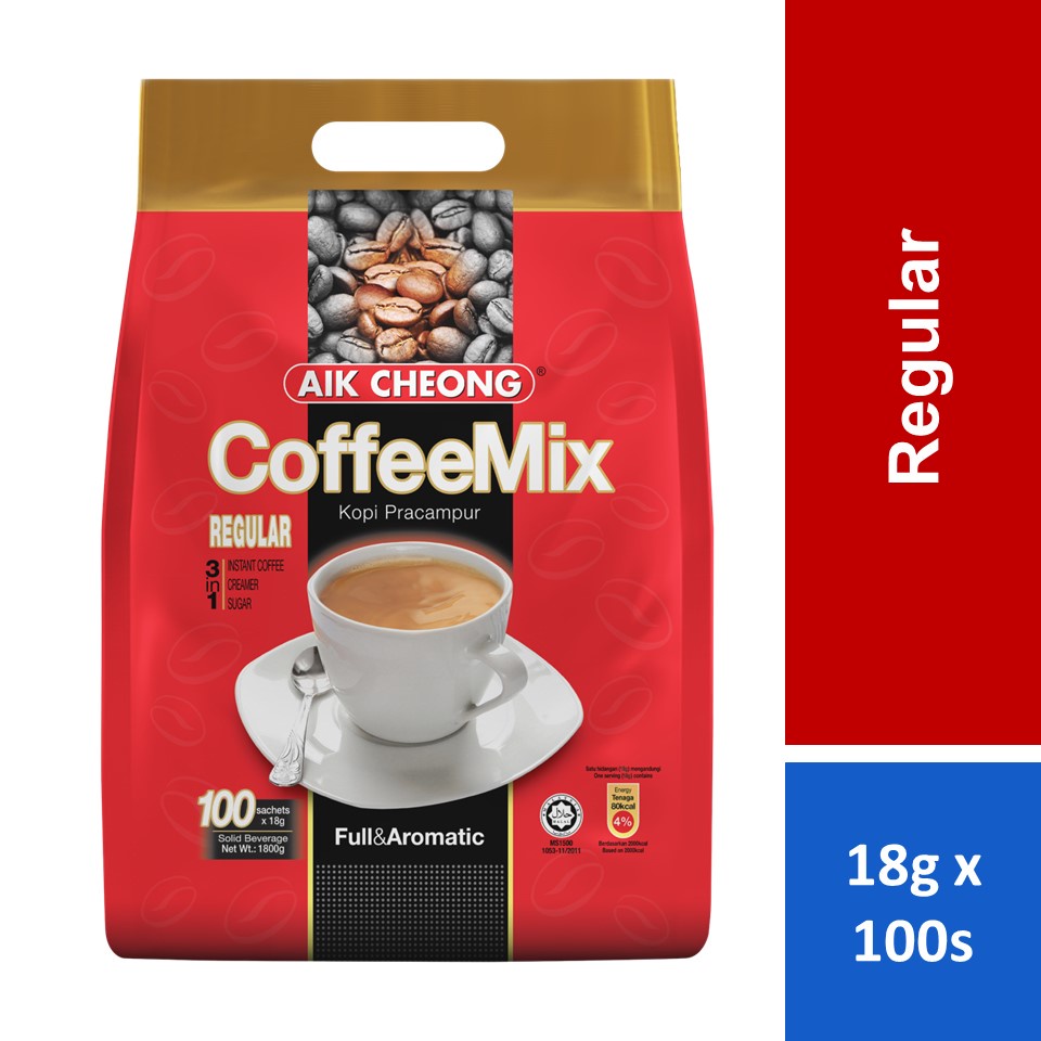 Aik Cheong 3 In 1 Coffee Mix Regular (100s x 18g) | Shopee Malaysia