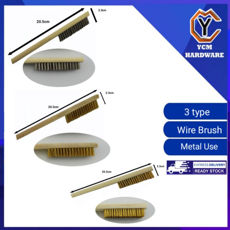Wire Steel Brush Brass With Wooden Handle 4mm 2mm Copper Pure Mini ...