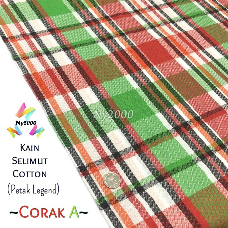 【Kain Sahaja·Belum Jahit】Kain Selimut Cotton Corak Petak Kotak Legend ...