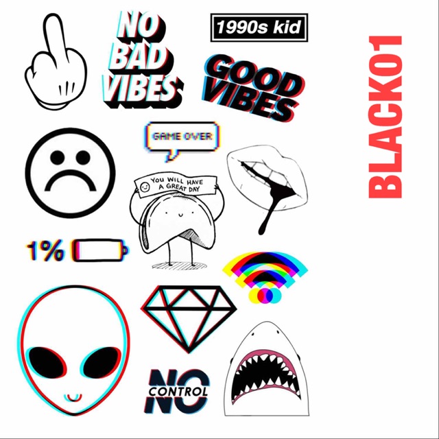 Black PACK (mini sticker) | Shopee Malaysia