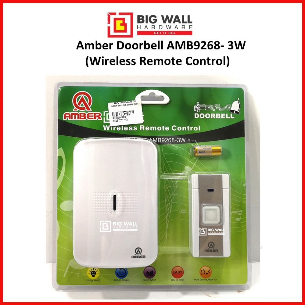 🔥Amber Doorbell 3 Pins (Wireless Remote Control) AMB9268-3W Suis Loceng ...