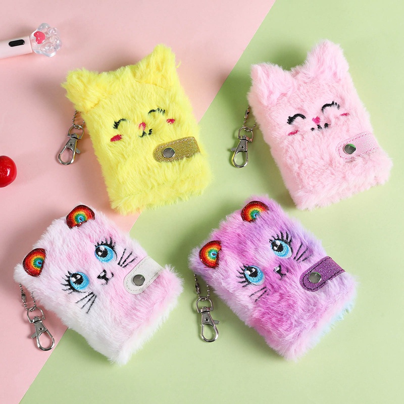 Hosty Small Size Rainbow Furry Fluffy Plush Notebook Mini Plush ...
