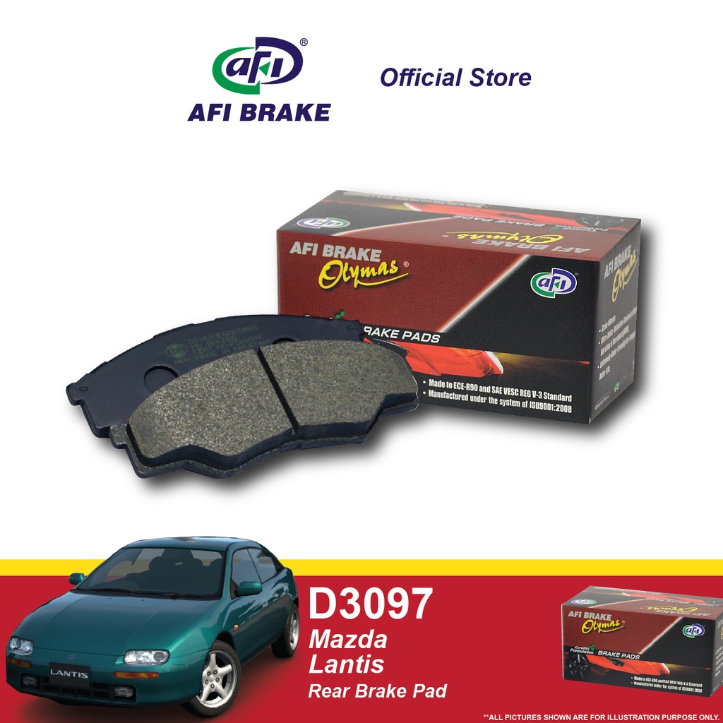 Olymas Rear Brake Pad - Mazda Lantis - D3097 (1set) | Shopee Malaysia