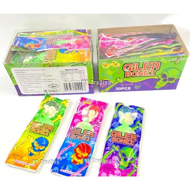 (HALAL) 1Pcs Giler Bonez Bone Tulang Candy Ghost Halloween Skeleton Lollipop HALAL (LOCAL READY ...